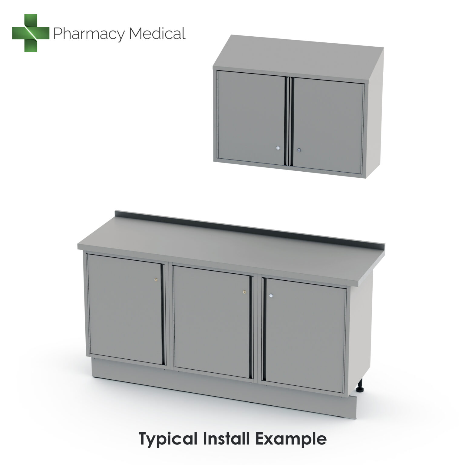 Double Door Stainless Steel Wall Unit | 1000mm Wide Dirty Utility Cabinet